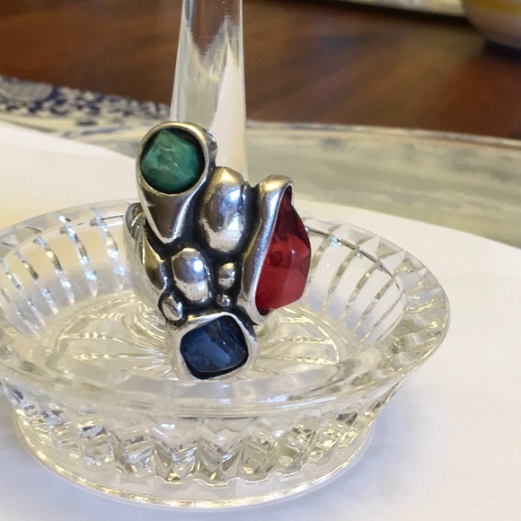Jewelry | Silver Faceted Stone Ring | Poshmark